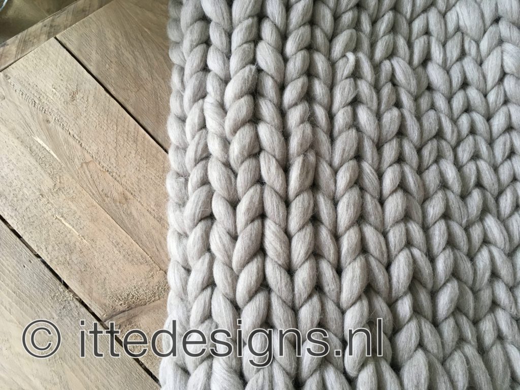 Woondeken XXL 100% Merino wol / plaid grof gebreid | ItteDesigns